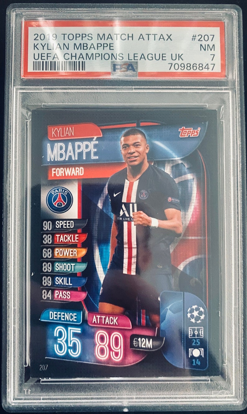 PSA 7 Graded Kylian Mbappe 2019 Match Attax Trading Card - Etsy