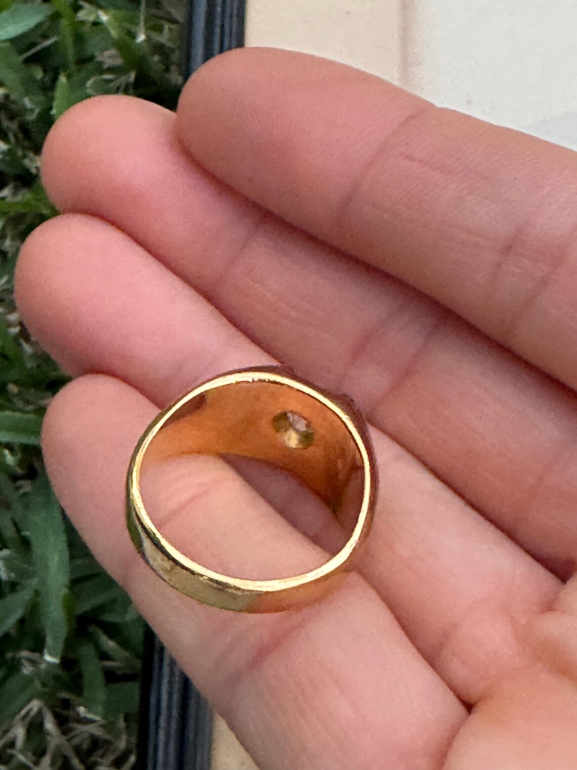 Vintage Men's LIND 14k HGE Ring Electro Gold Platead & Cubic Zirconia ...