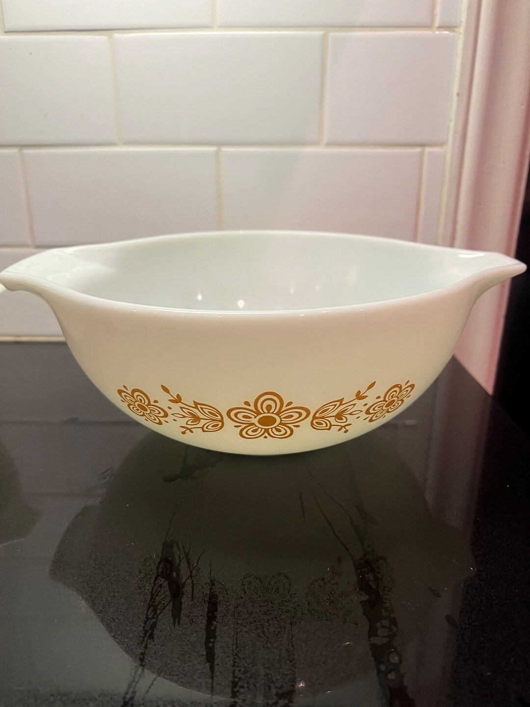 Vintage Pyrex Butterfly Gold Pattern Mixing Bowl With Handles #443 - Etsy
