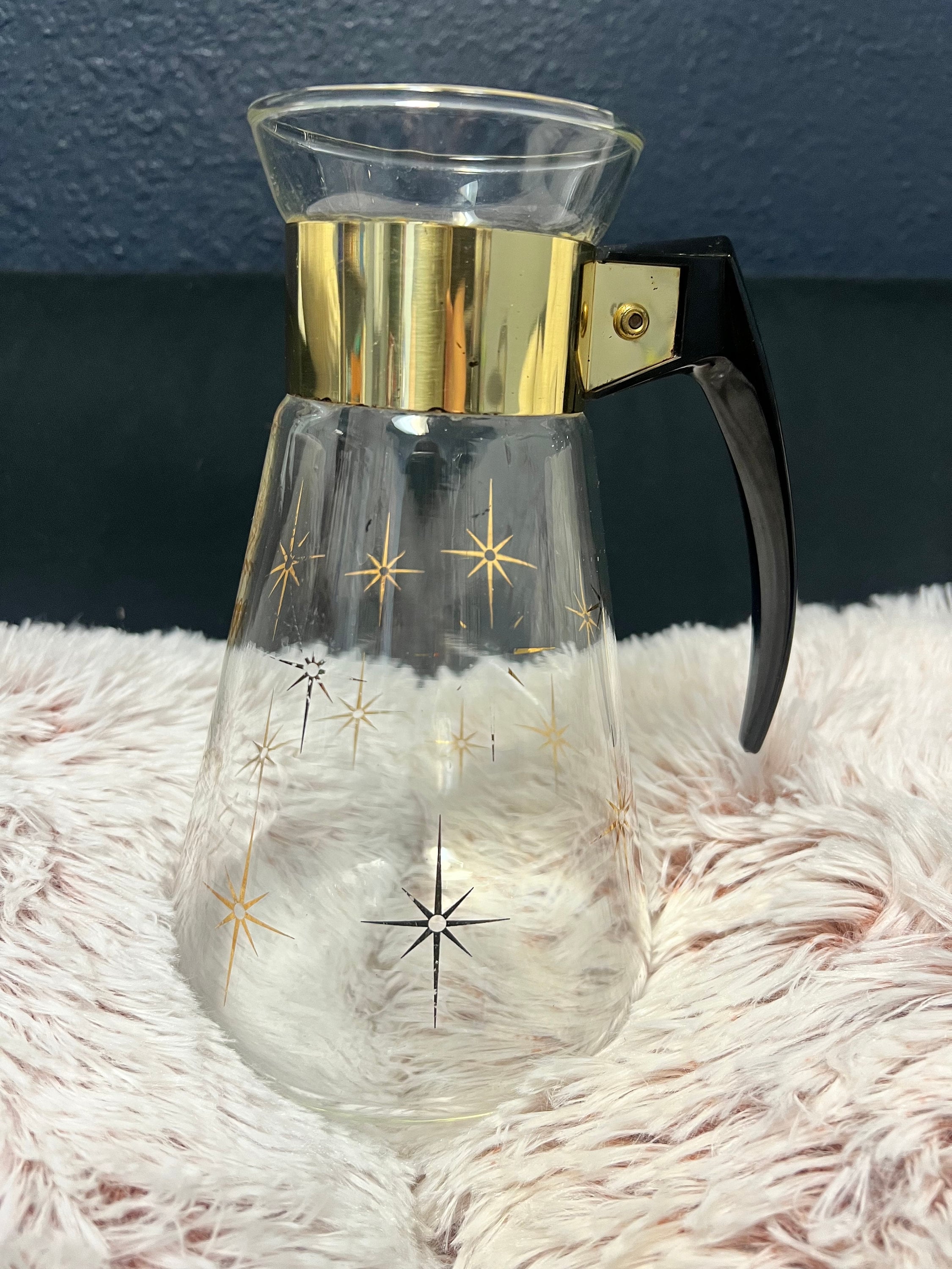 Mid Century Modern Vintage Coffee Carafe With Gold Starburst Adorning ...