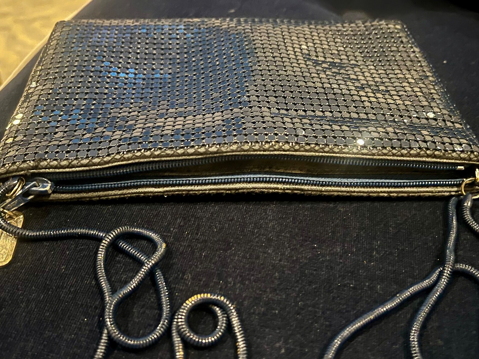 Vintage Carla Marchi Womens Carla MARCHI Navy Mesh Shoulder/crossbody ...