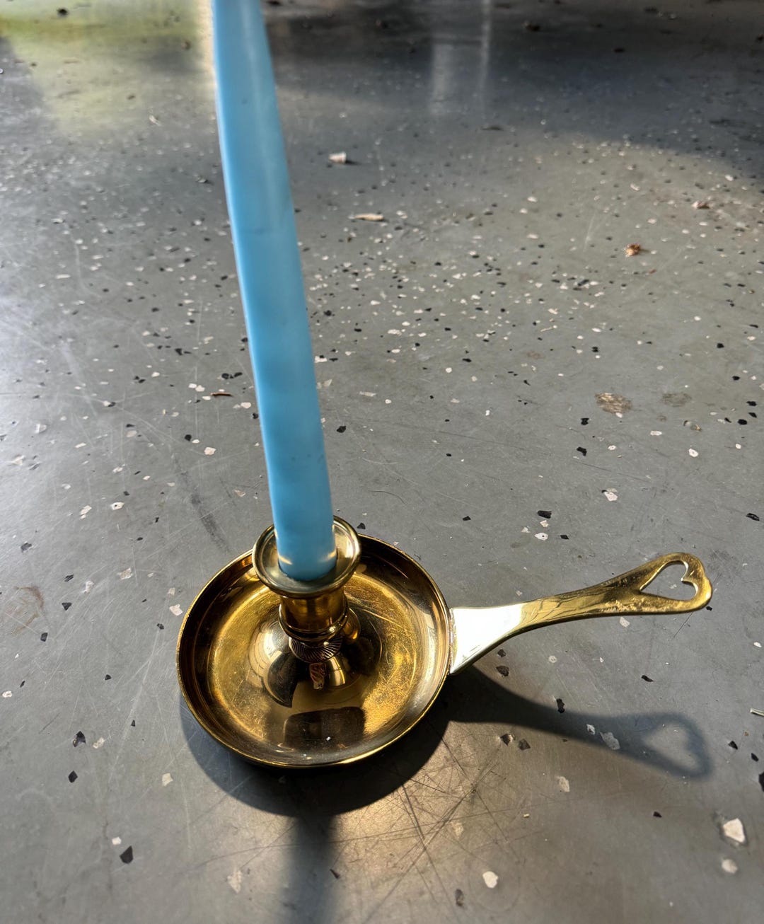 Antique Sturbridge Village Heavy Solid Brass Candlestick With Handle - Etsy