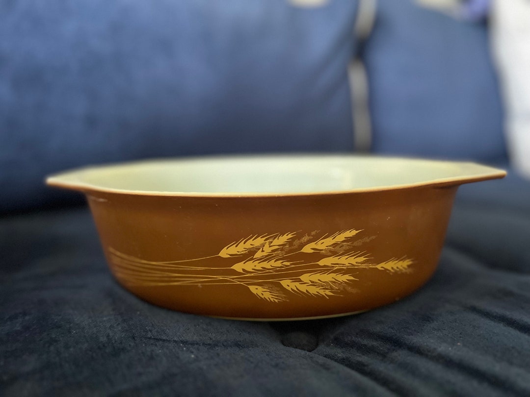 Vintage Pyrex Pre-autumn Harvest Wheat 1978 Promotional Casserole Dish ...