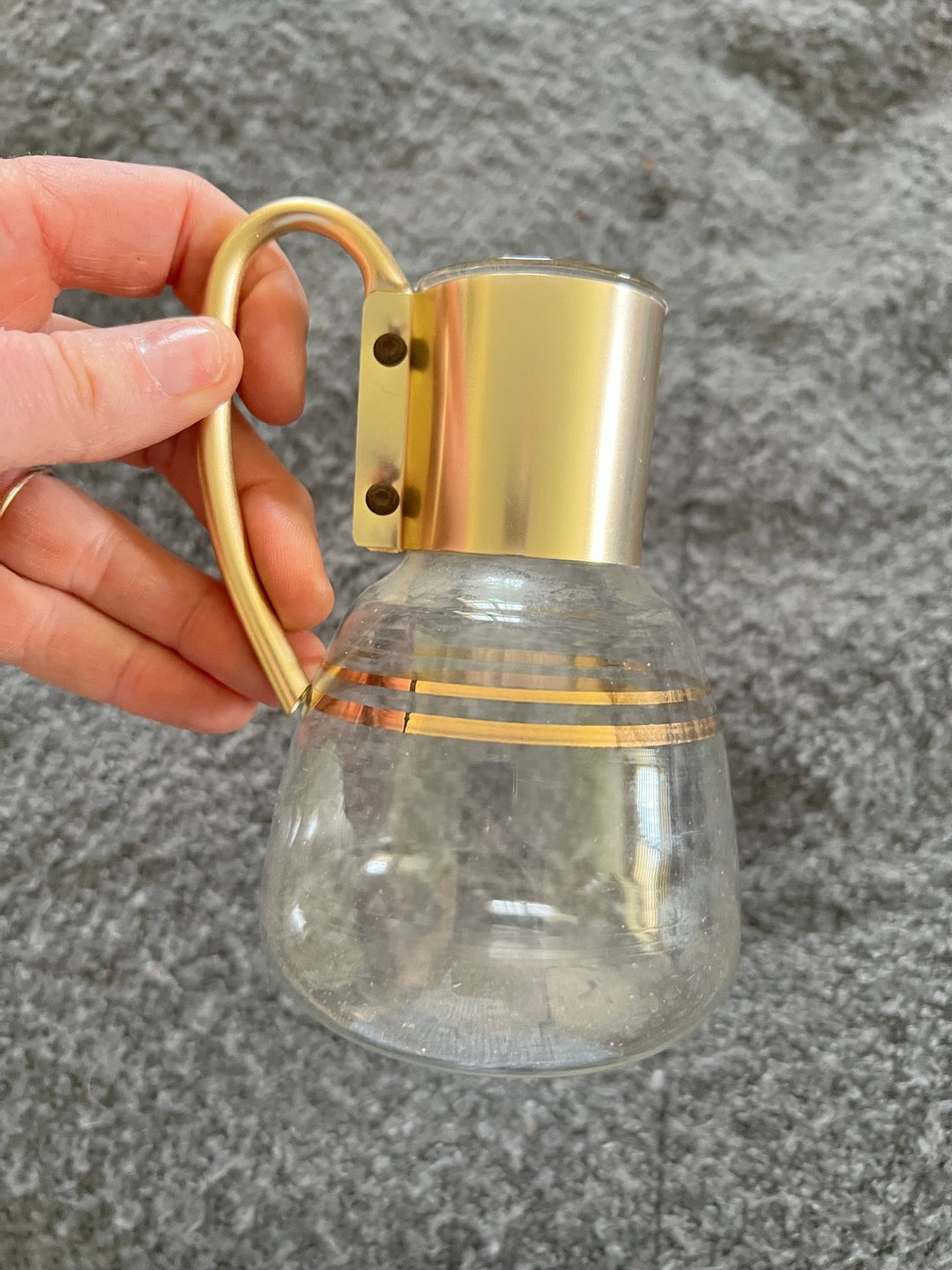 MCM Vintage Glass and Gold Coffee Carafe 8 Oz - Etsy