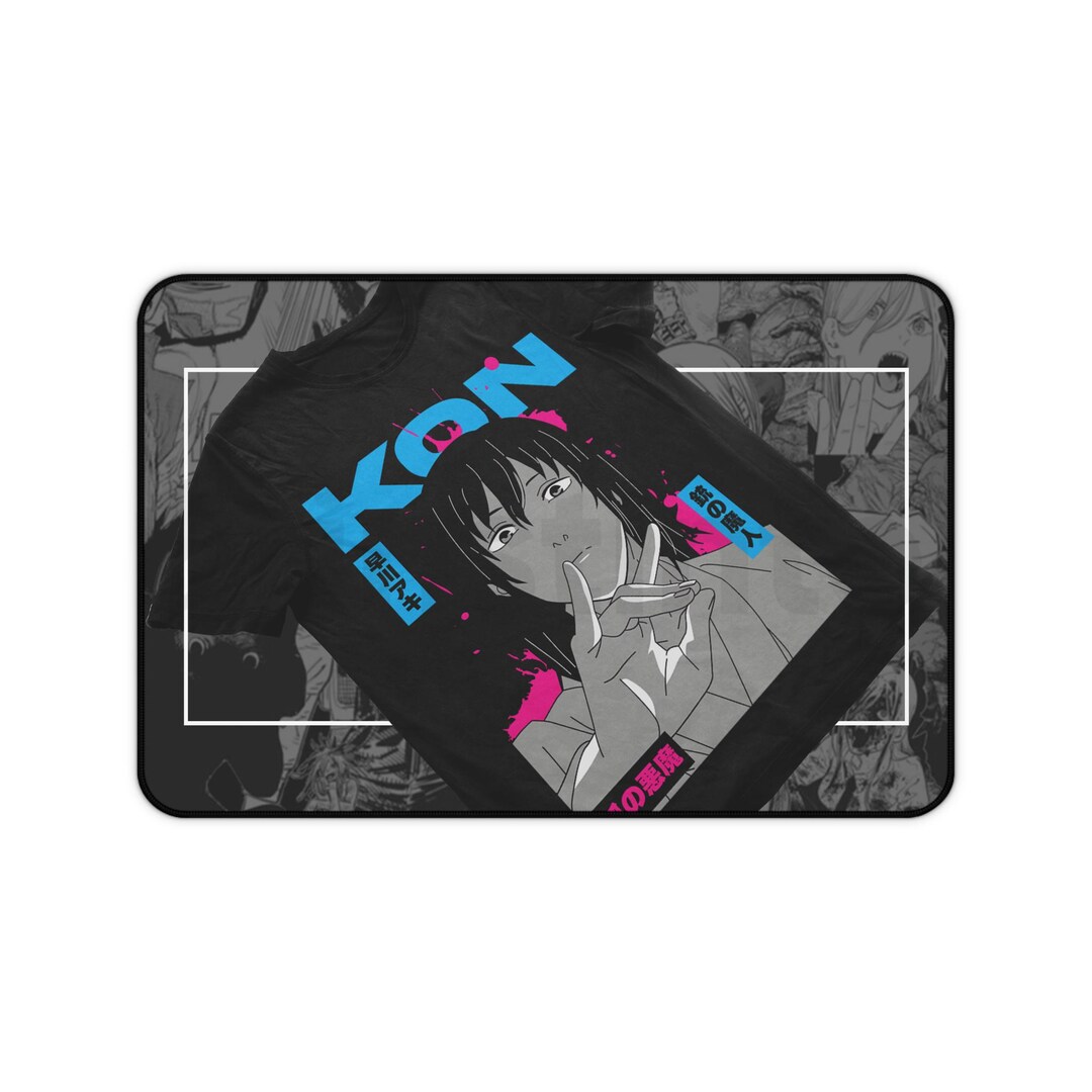 K-on Anime Character Illustration Desk Mat | Vaporwave Black Mousepad ...