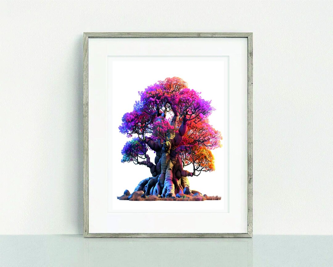 PRINTABLE American Tree Art - Watercolor Tree Print, Woodland Tree, Oak ...
