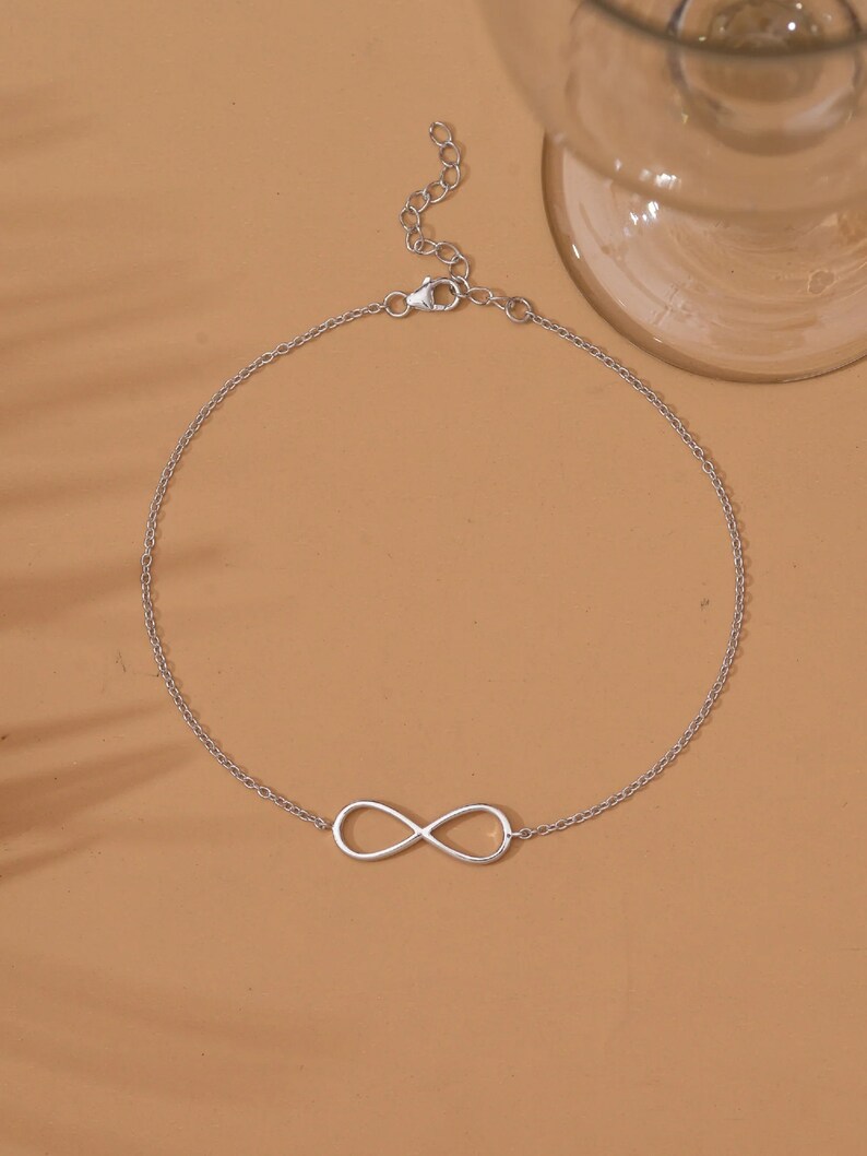 Simple Infinity Ankle Bracelet Silver Anklet Minimalistic - Etsy