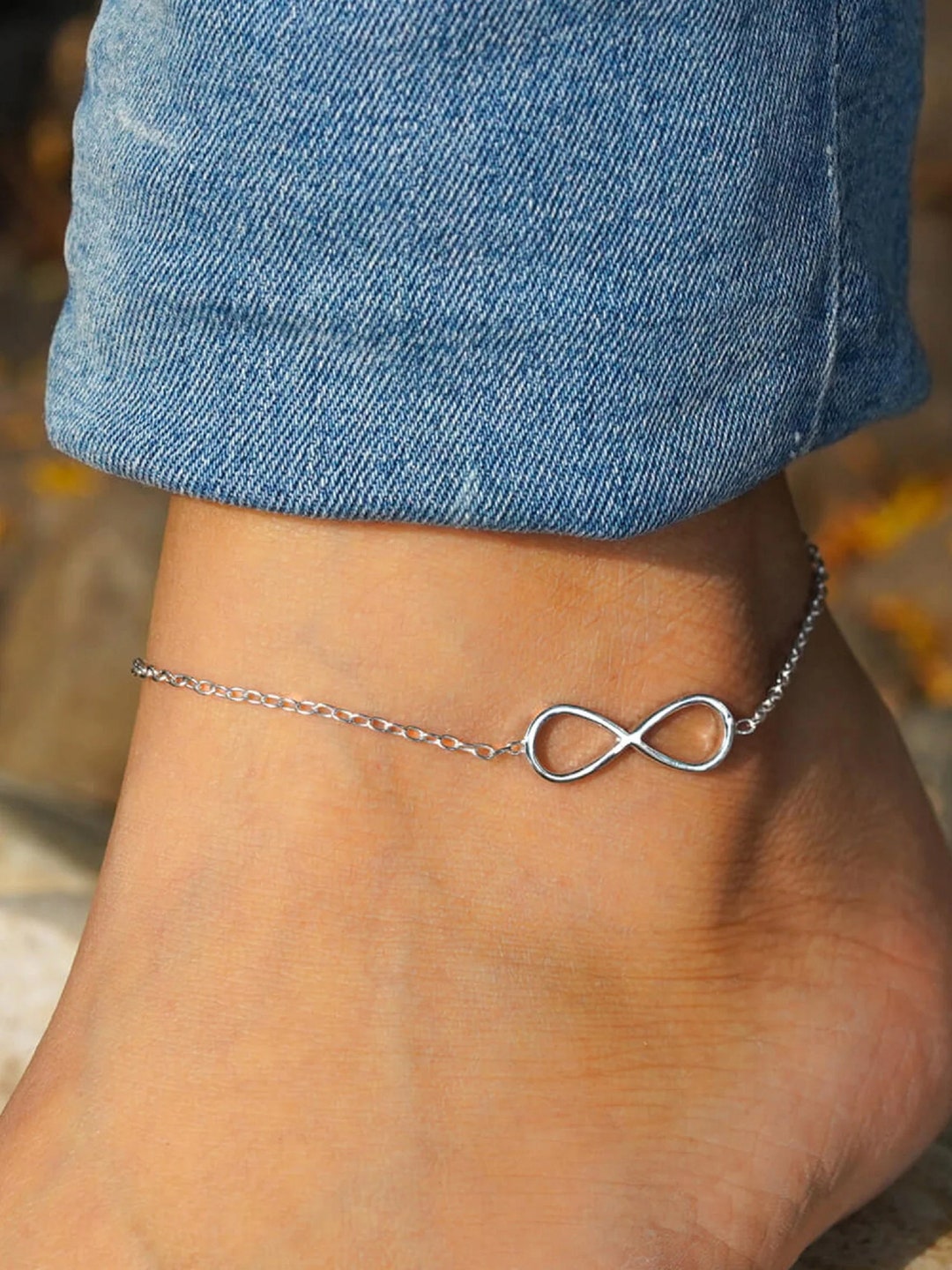Simple Infinity Ankle Bracelet Silver Anklet Minimalistic - Etsy