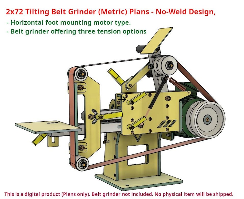 2x72 Tilting Belt Grinder (metric) Plans - No-weld Design, With a ...