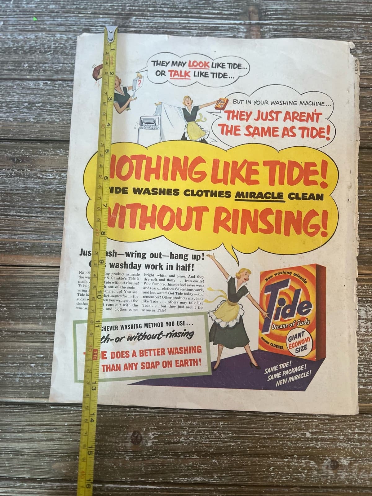 1950 Tide Laundry Detergent Vintage AD Without Rinsing - Etsy