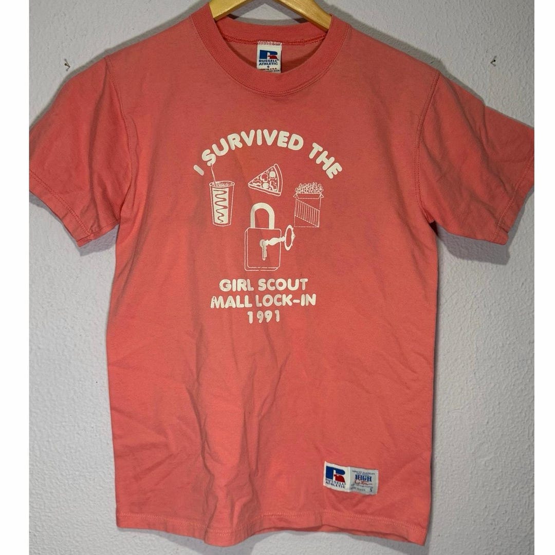 Vintage Girl Scouts T-shirt 1991 Mall Lock in Retro Emo Preppy Pink ...