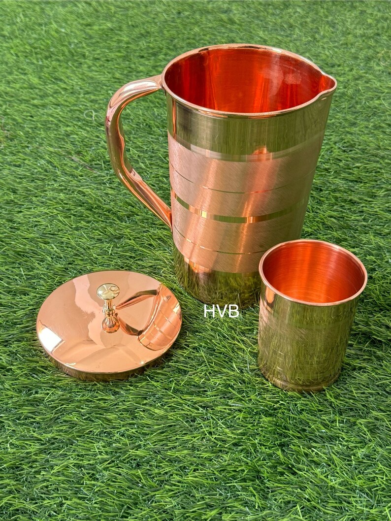 Jarra de cobre puro 2000 ml 2 L 16 oz Tamba Jug, Urn, Jarra Holistic ...