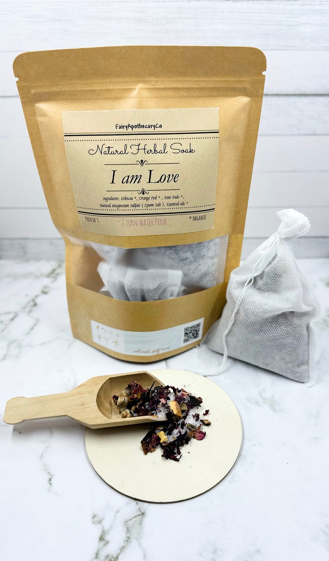 Herbal Bath Tea Soak: Organic Rose, Hibiscus, Chamomile - Etsy