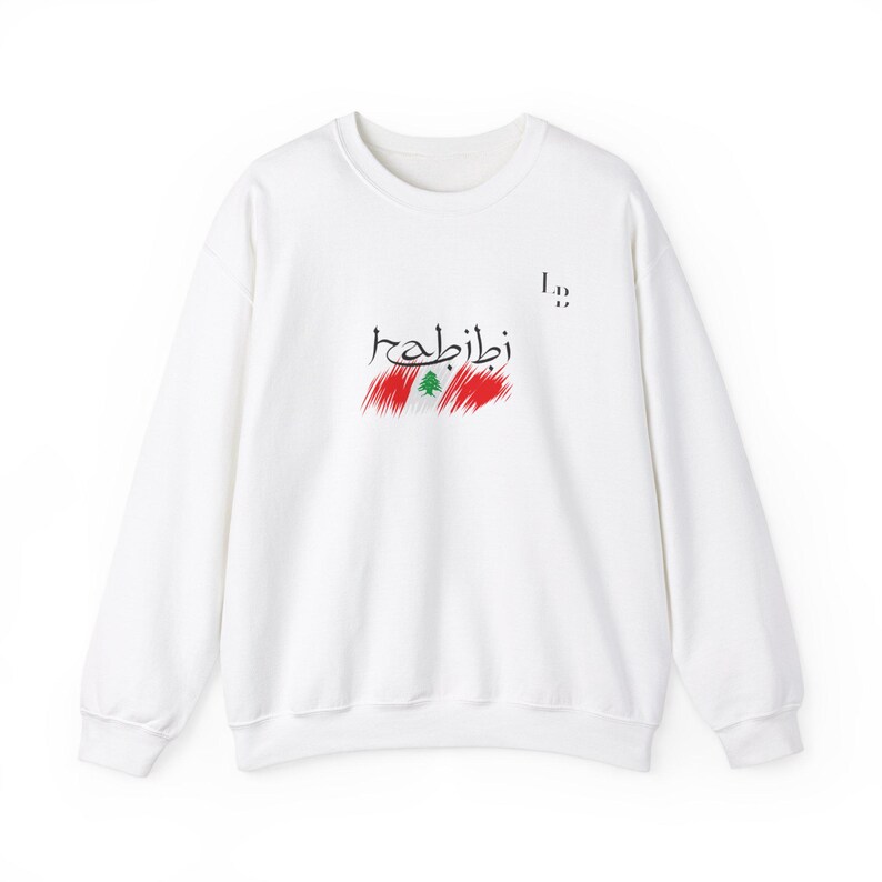 Lebanese Flag Habibi Crew Neck Sweatshirt - Unisex, Heavy Blend ...