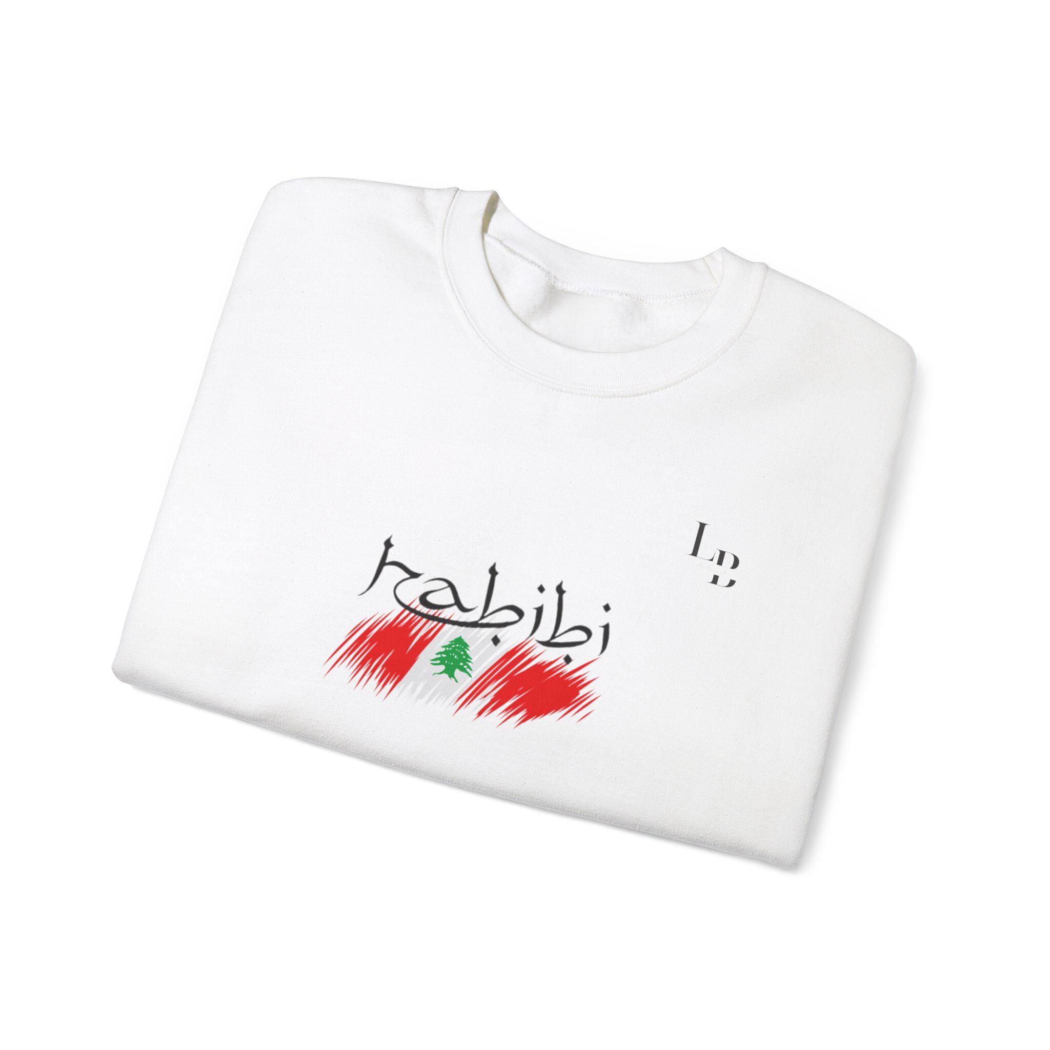 Lebanese Flag Habibi Crew Neck Sweatshirt - Unisex, Heavy Blend ...