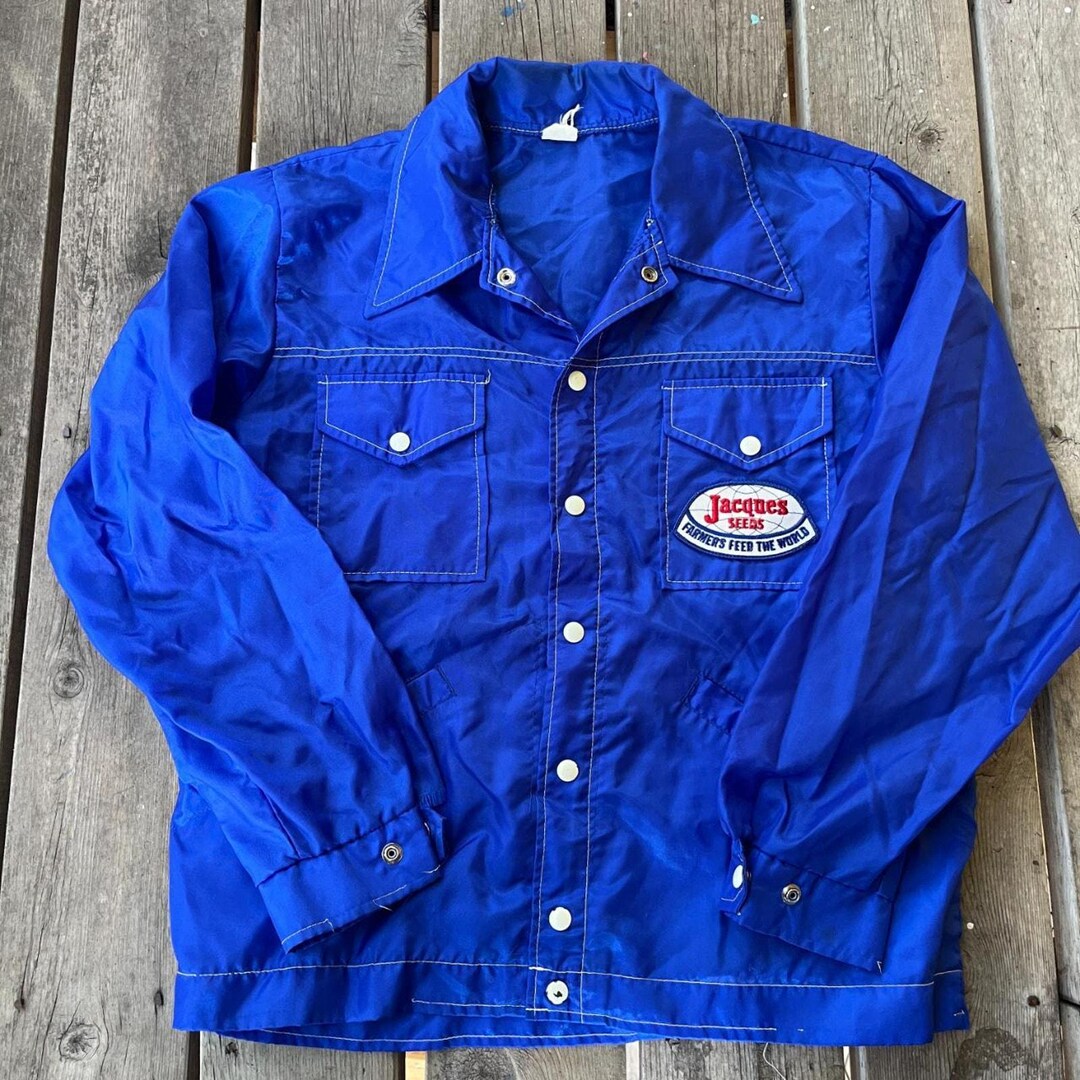 1960s Blue Jacques Seed Company Farmer Windbreaker Jacket Size L - Etsy