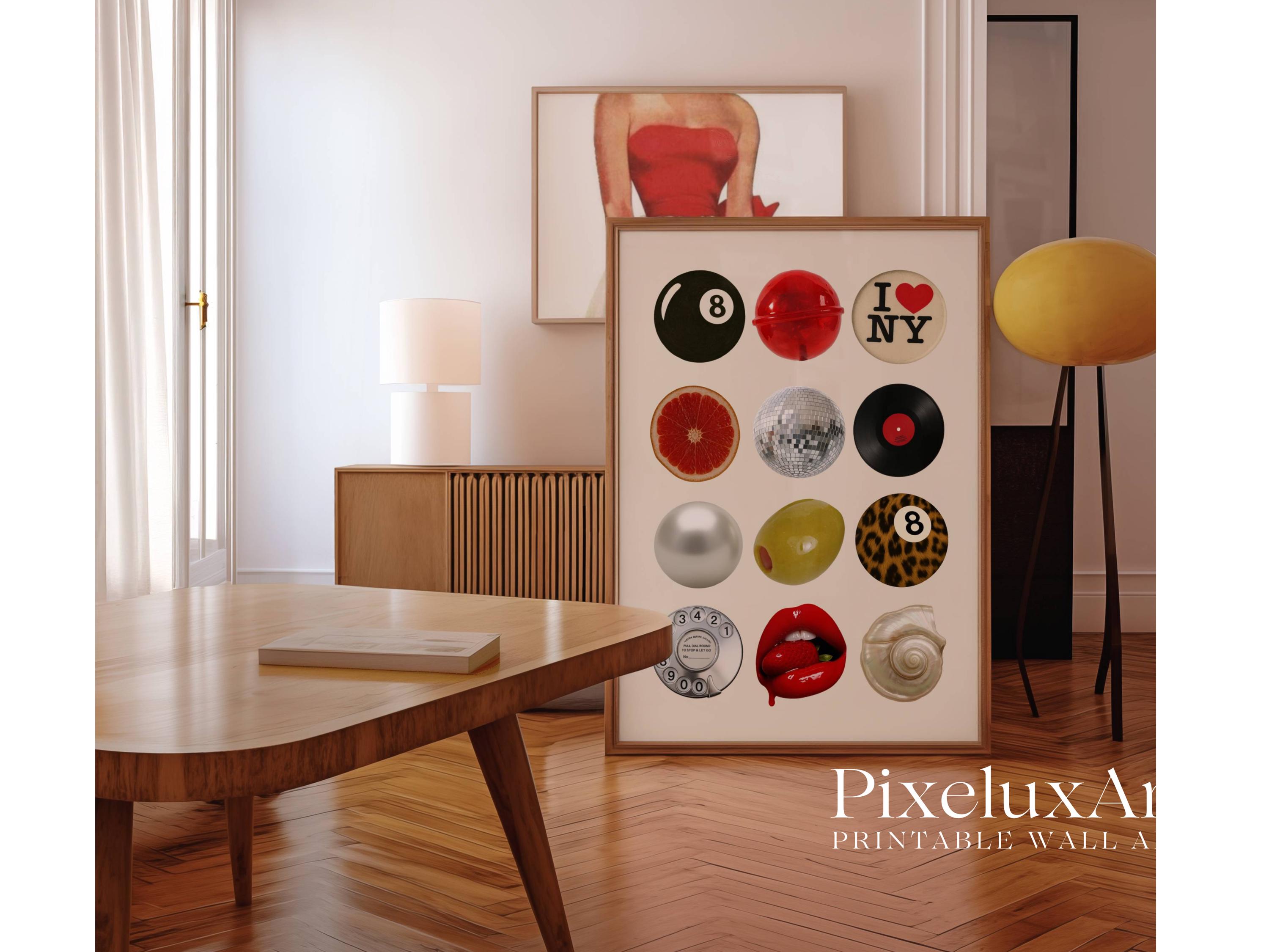 Retro Collage Wall Art, Trendy Wall Art, Y2K Aesthetic Poster, Funky ...