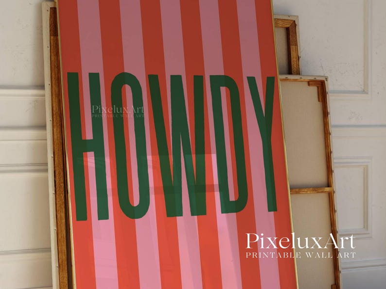 Howdy Poster, Howdy Decorations, Howdy Print, Howdy Wall Art Prints, Retro Typography ...