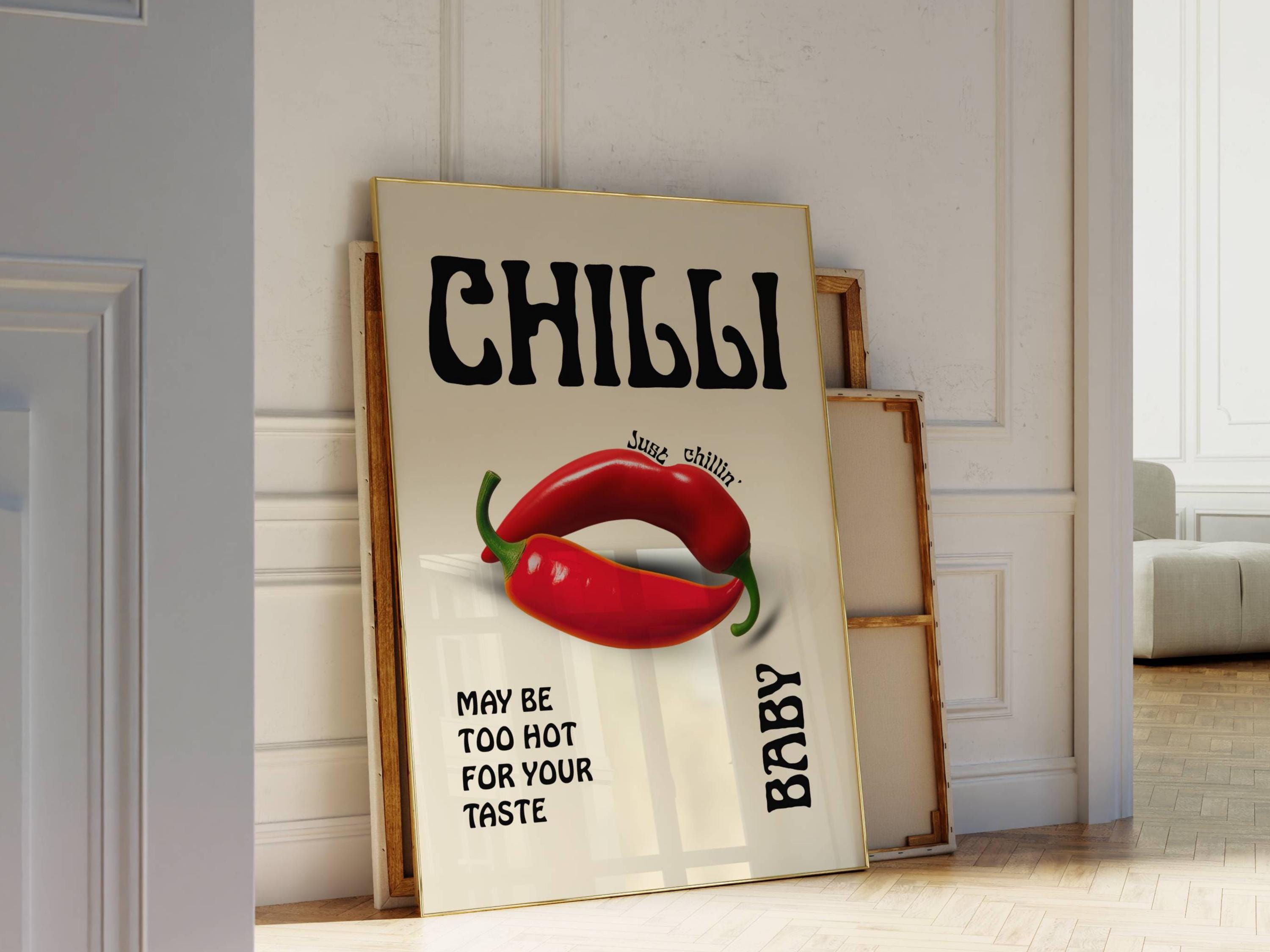 Funky Disco Chilli Pepper Print: Y2K Kitchen Wall Art (digital Download ...