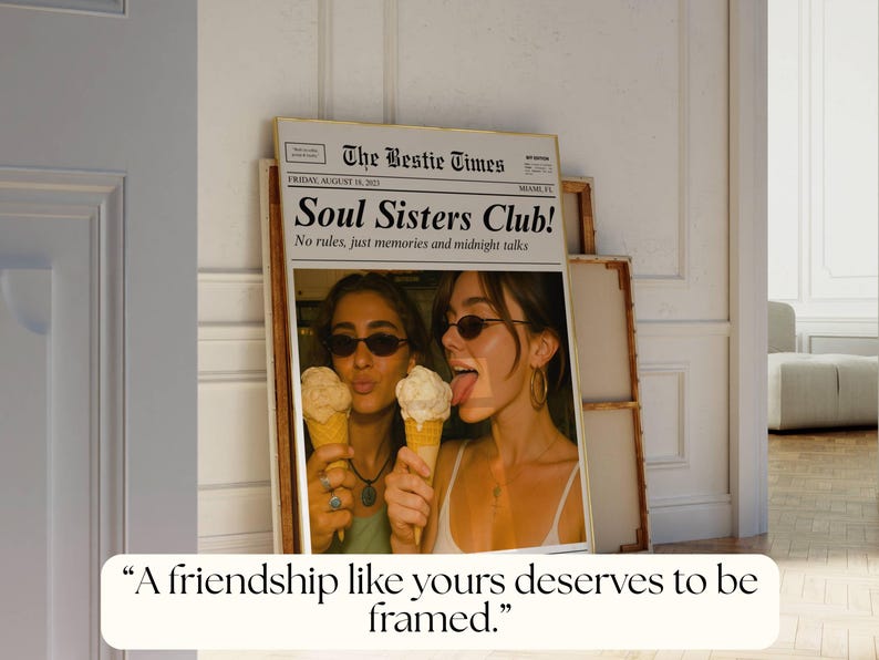 Custom Newspaper Print – Best Friend Poster, Custom Bestie Gift, Trendy ...