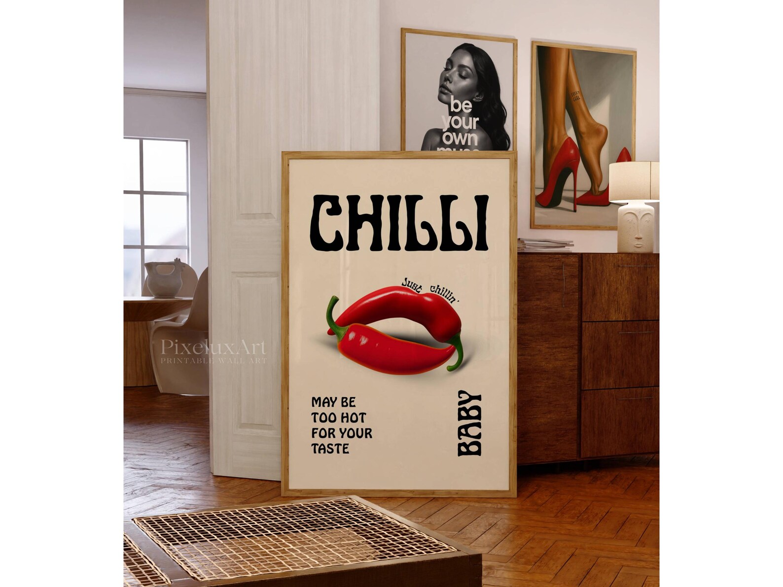 Funky Disco Chilli Pepper Print: Y2K Kitchen Wall Art (digital Download ...