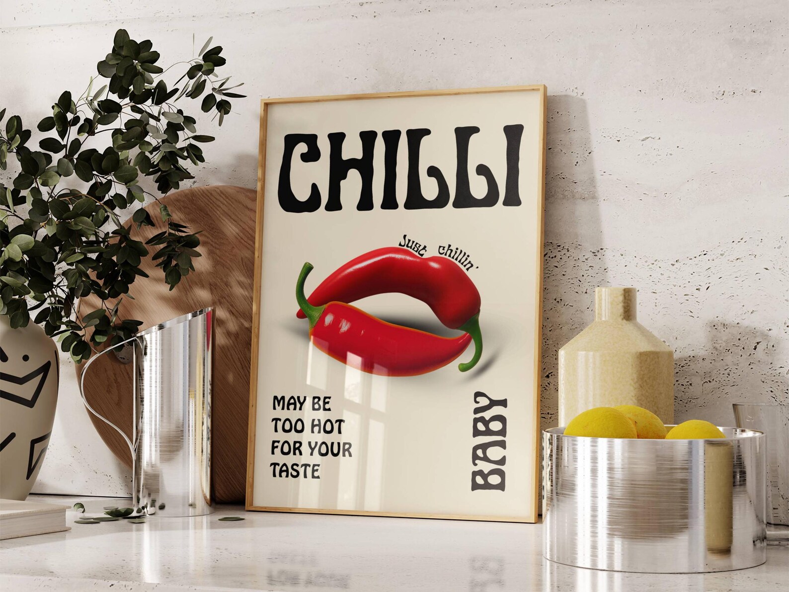 Funky Disco Chilli Pepper Print: Y2K Kitchen Wall Art (digital Download ...
