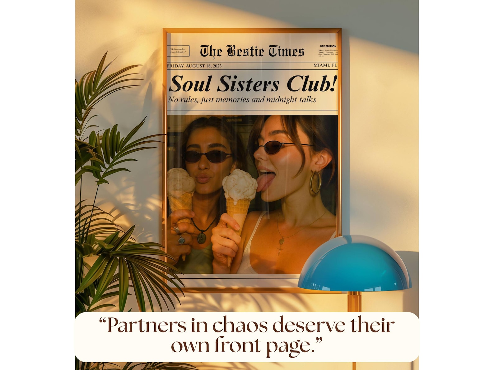 Custom Newspaper Print – Best Friend Poster, Custom Bestie Gift, Trendy ...