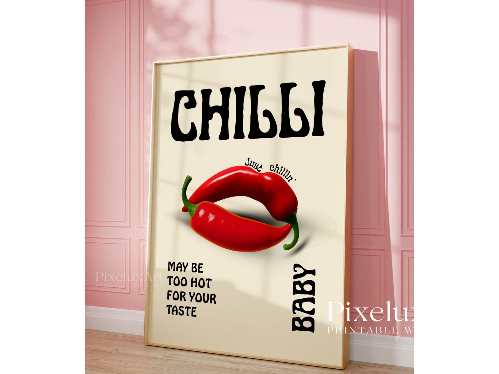Funky Disco Chilli Pepper Print: Y2K Kitchen Wall Art (digital Download ...