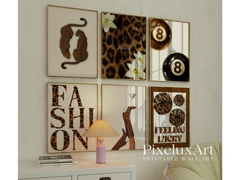 Leopard Gallery Wall Set | 60+ Printable Cheetah Posters, Y2K Fashion ...