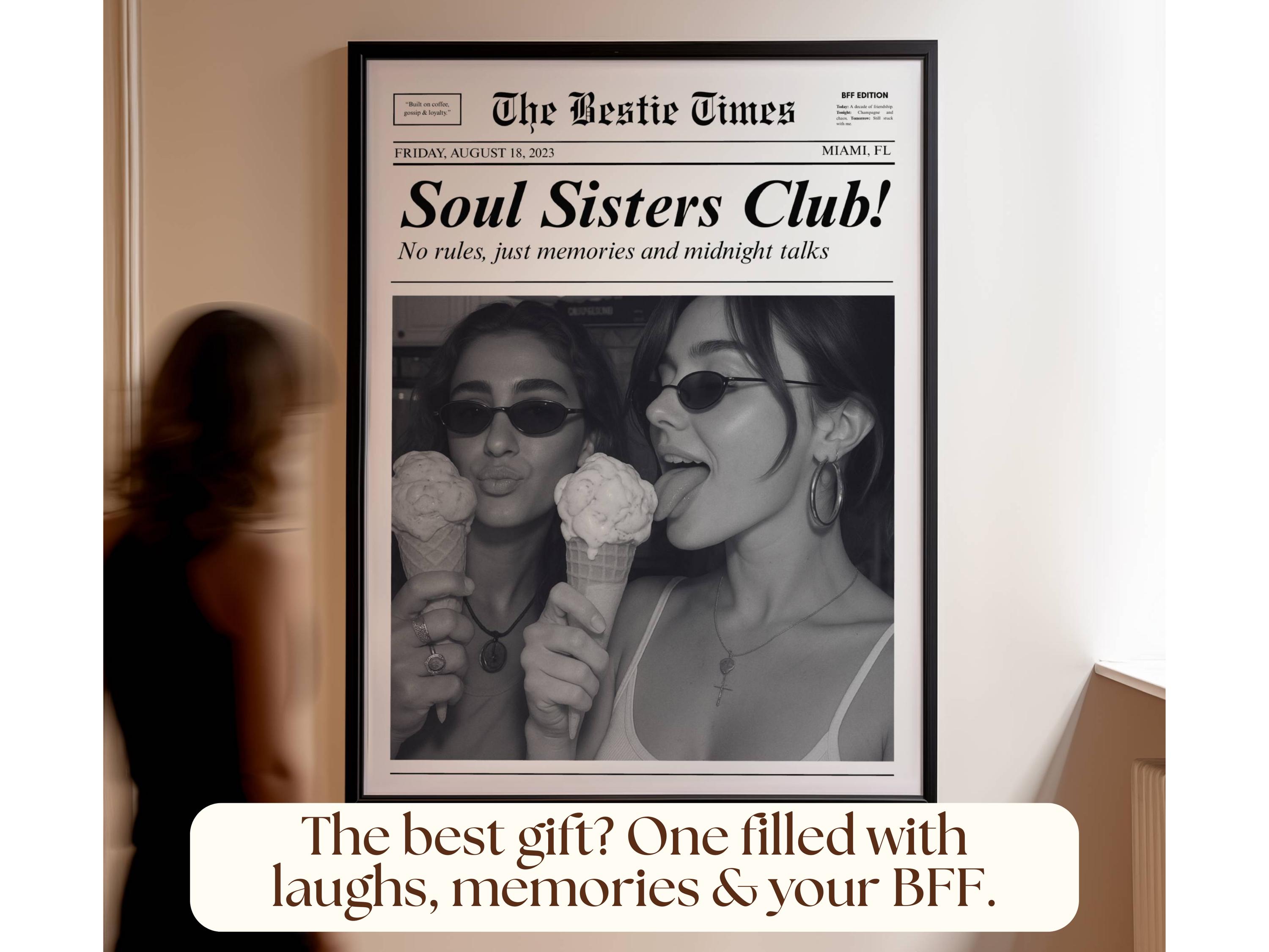 Custom Newspaper Print – Best Friend Poster, Custom Bestie Gift, Trendy ...