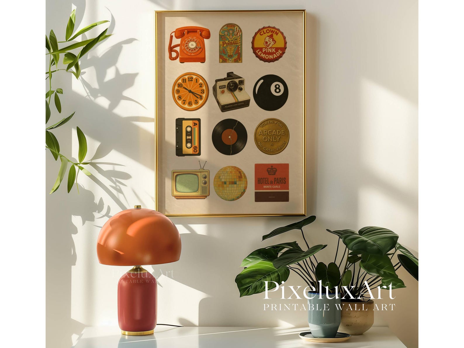 70s Trendy Collage Wall Art, Retro Poster Print, Vintage Wall Art ...