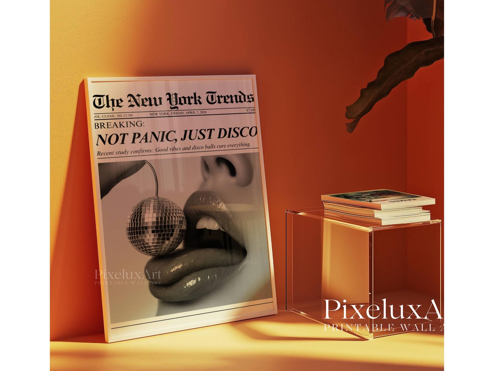 Set of 6 Trendy Newspaper Print – Girly Newspaper Poster, Decorative ...