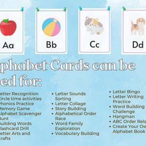 Colorful Alphabet Flashcards Set for Kids Educational Learning Tool for ...