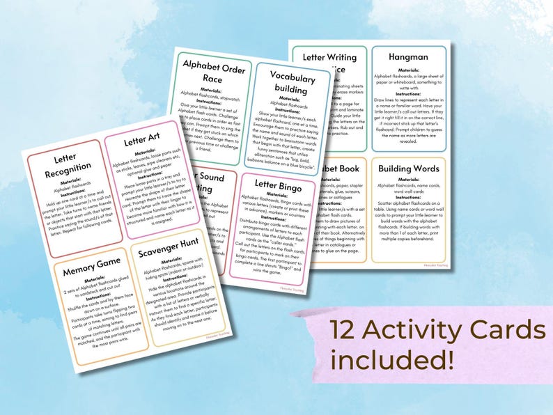 Colorful Alphabet Flashcards Set for Kids - Educational Learning Tool ...