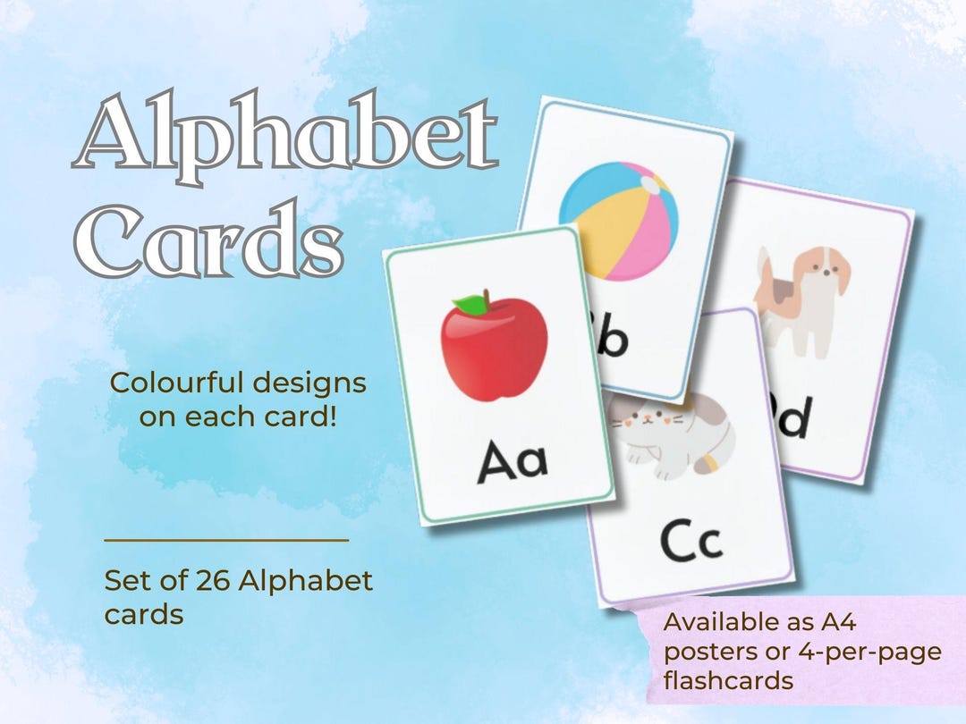 Colorful Alphabet Flashcards Set for Kids - Educational Learning Tool ...