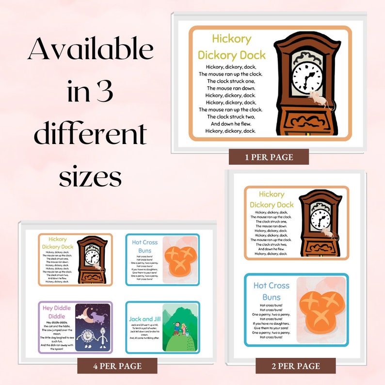 Classroom Printable Nursery Rhyme Cards - Etsy
