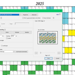 Big 'ole Wall Calendar DIY Printable 2025 Year-at-a-glance Wall ...