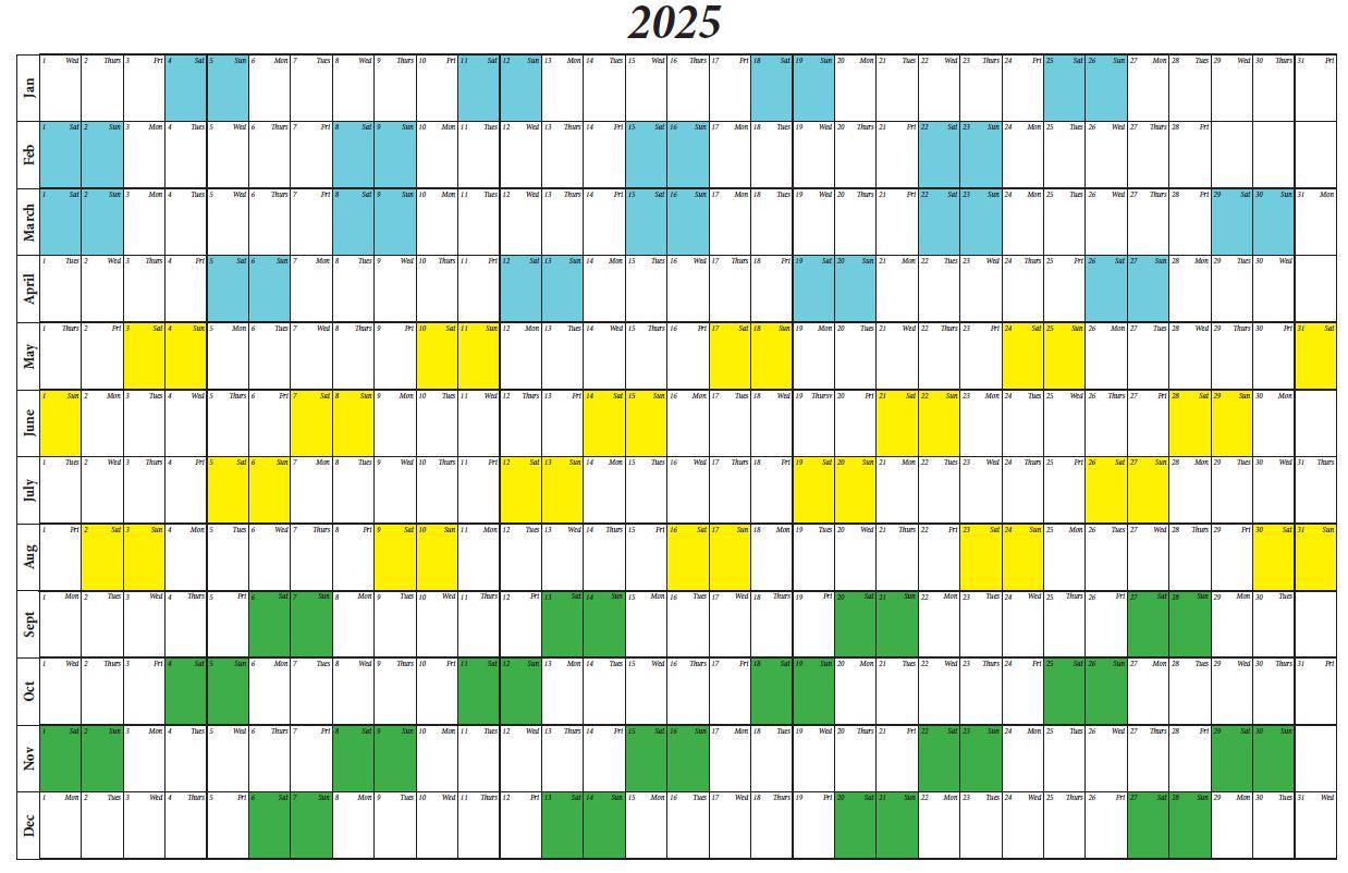 Big 'ole Wall Calendar DIY Printable 2025 Year-at-a-glance Wall ...