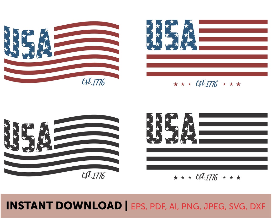 American Flag Svg, Usa Flag Svg, 4th July Svg, Patriotic Svg ...