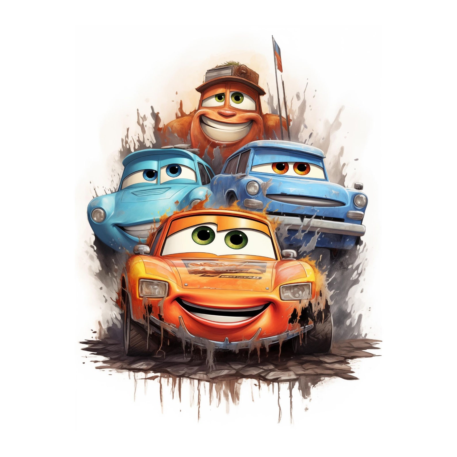 Lightning Mcqueen Cars Kingdom Watercolor Digital Design PNG, Lightning ...