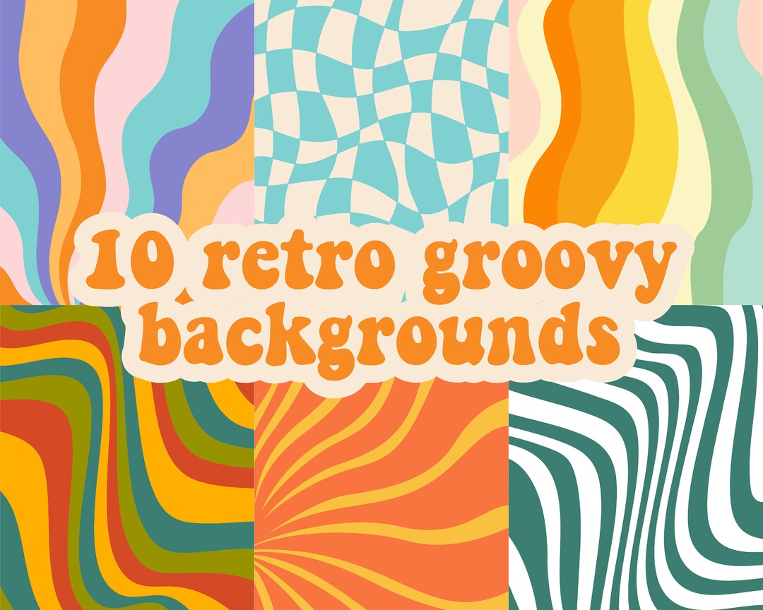 Retro Groovy Background, Retro Groovy Digital Papers, Colorful ...