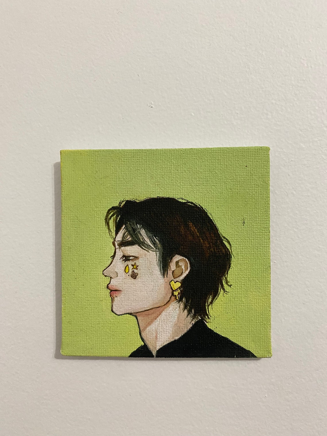BTS // V // Taehyung // 4” 4” Painting// Acrylic on Canvas // Small ...