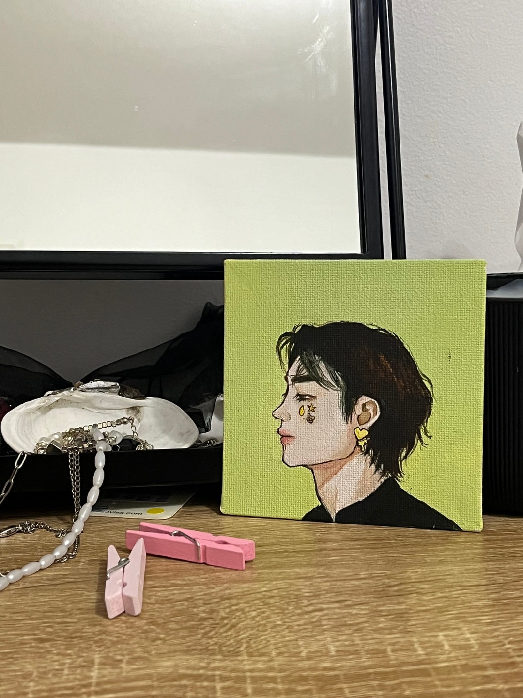 BTS // V // Taehyung // 4” 4” Painting// Acrylic on Canvas // Small ...