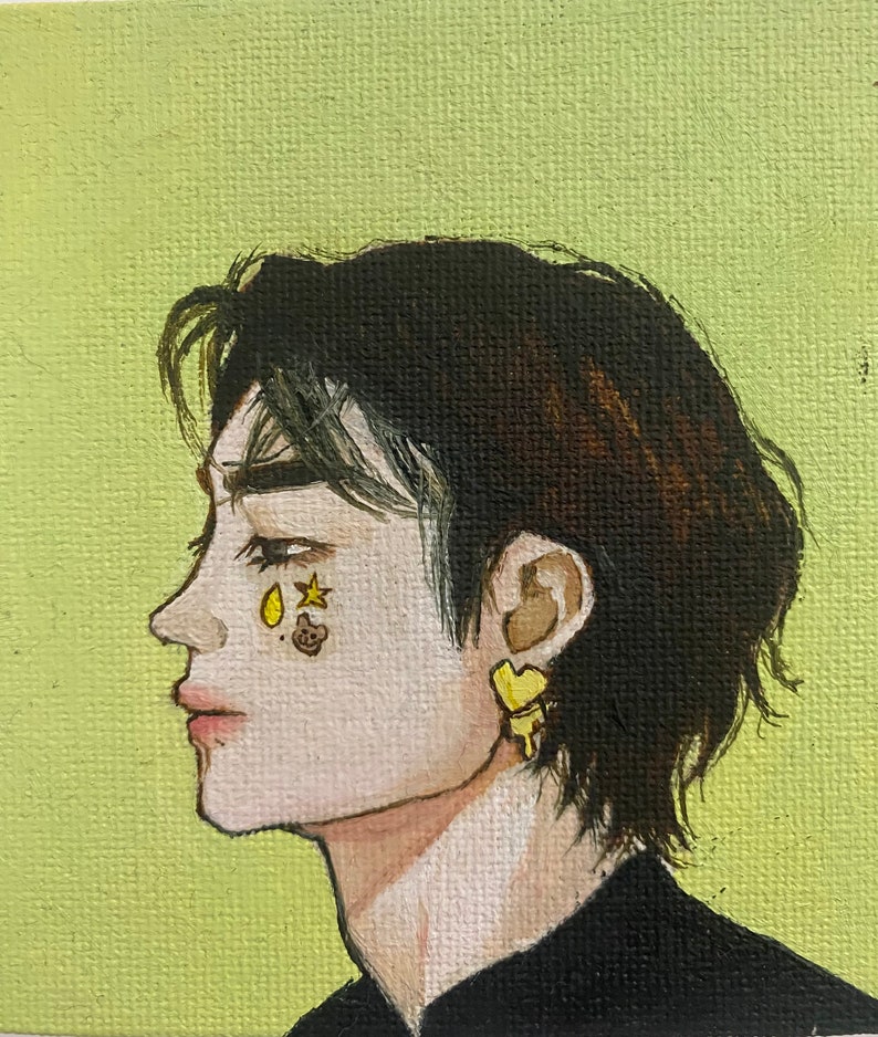 BTS // V // Taehyung // 4” 4” Painting// Acrylic on Canvas // Small ...