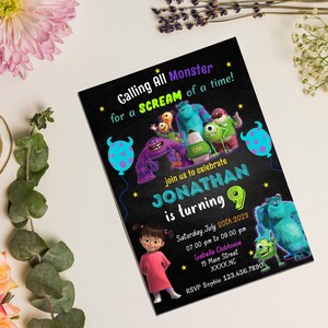Monsters Inc Birthday Invitation Monsters Inc Invitation Monsters Inc ...