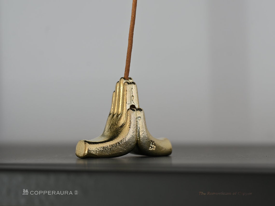 Namaste Brass Incense Holder by COPPERAURA - Etsy
