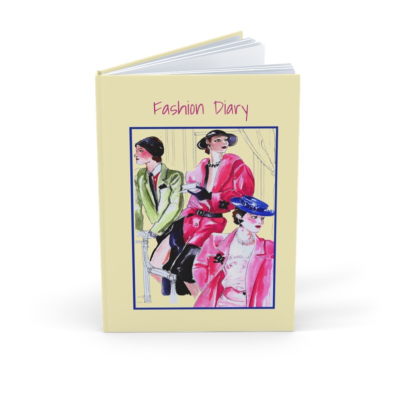 Fashion Diary Red Illustration Design Gift Hardcover Journal A5 - Etsy