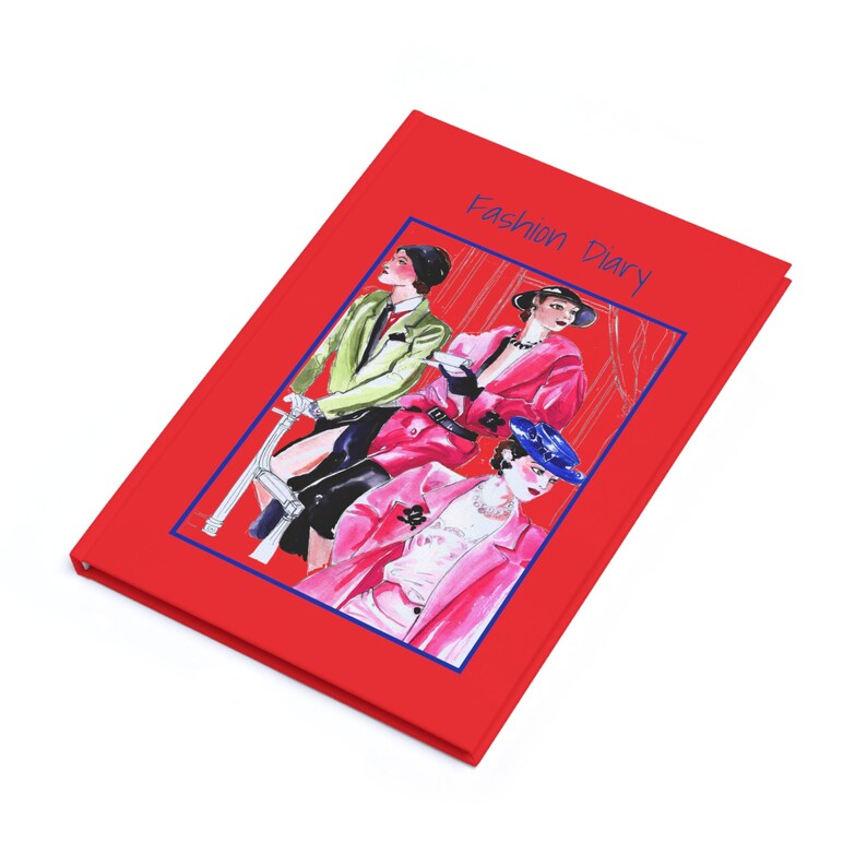 Fashion Diary Red Illustration Design Gift Hardcover Journal A5 - Etsy
