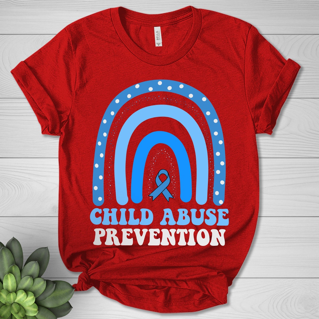 Child Abuse Prevention Shirt, Rainbow Shirt, Blue Ribbon Shirt, Foster ...