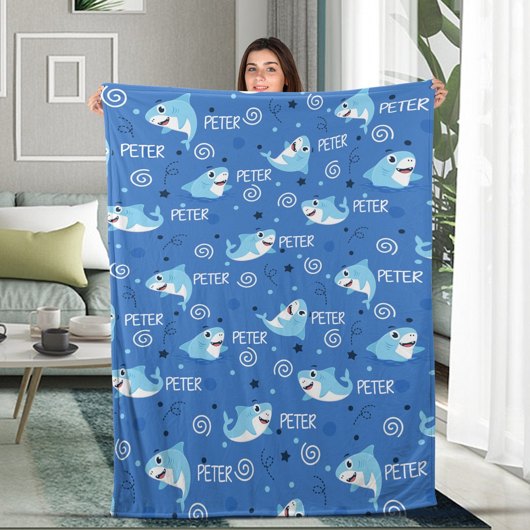 Shark Gifts for Kids Personalized Shark Blanket for Kids Boys and Girls ...